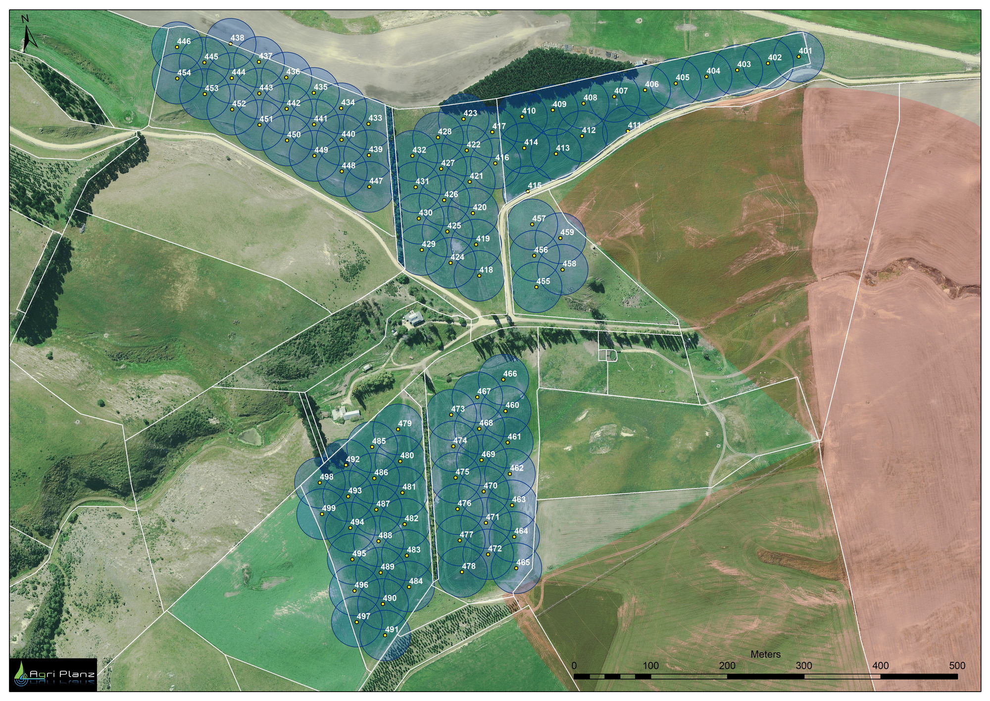 SSS Irrigation fixed grid / solid set system design